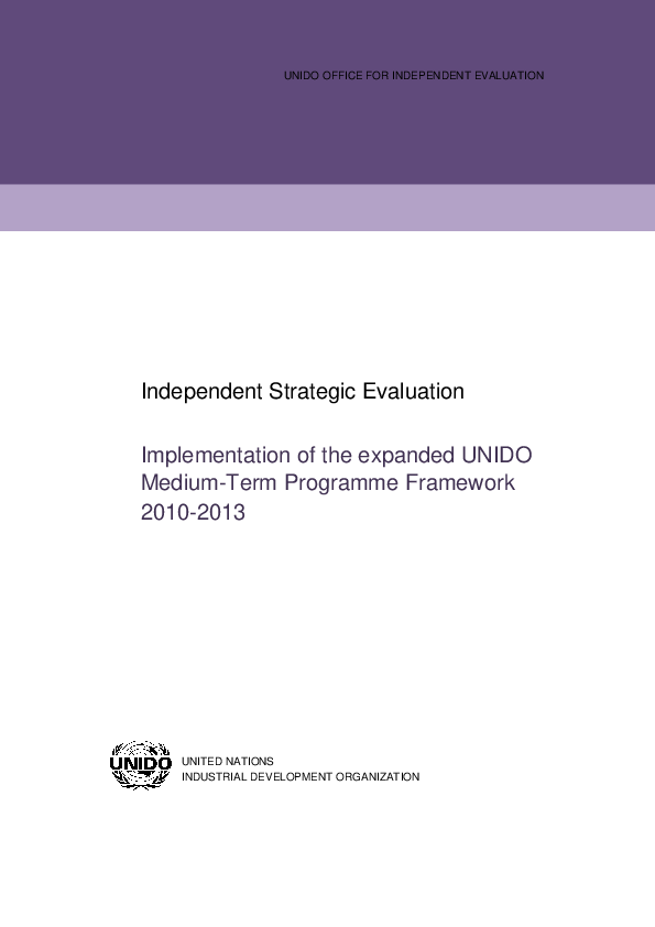 Evaluation of the UNIDO Medium-term Programme Framework | King ...
